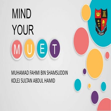 THE INTRODUCTION OF MUET (NEW FORMAT CEFR-ALIGNED) | PPTX