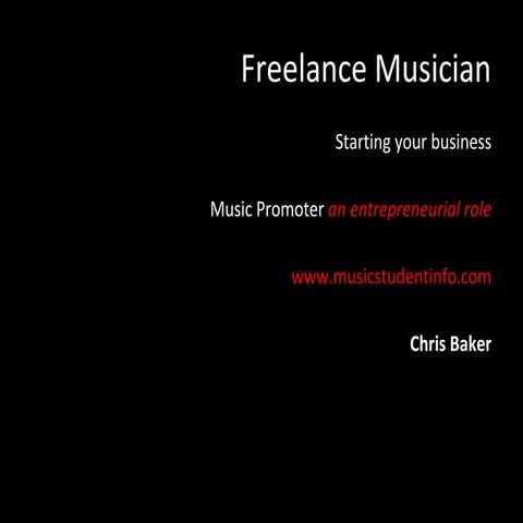 Freelance Musician Promoter | PPT | Music | Entertainment