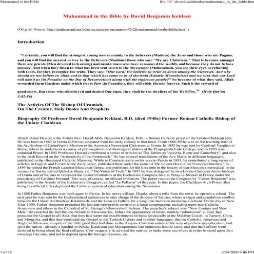 Muhammad in the Bible | PDF