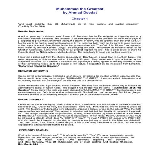 Muhammad the Greatest | PDF