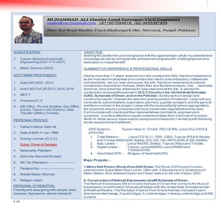 Muhammad ali resume | PDF