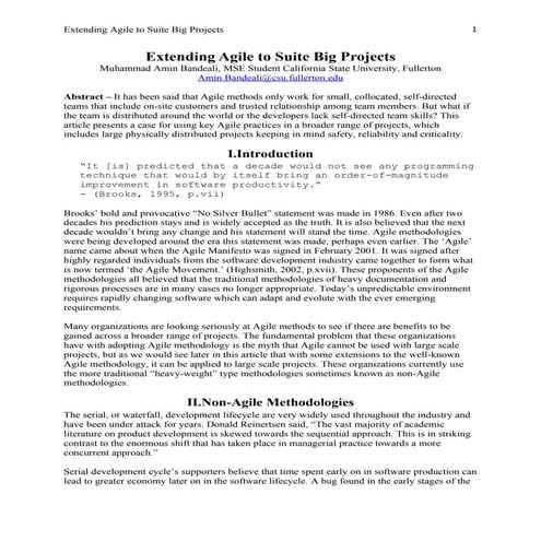 Extending Agile To Suite Big Projects Doc Programming Languages