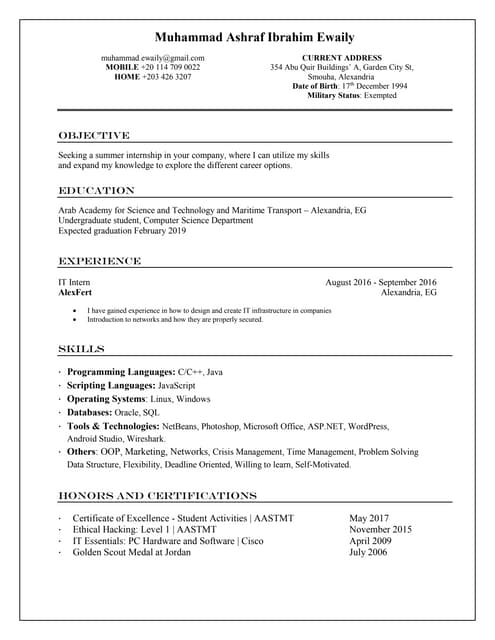 ISRAA CV | PDF