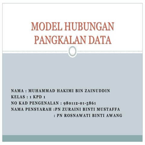 Model Hubungan Pangkalan Data | PPT