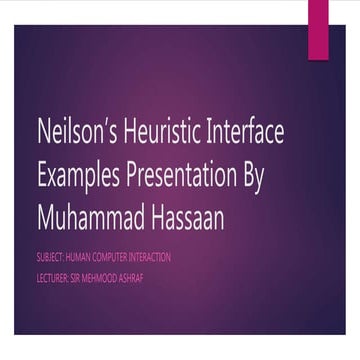 Neison,s Heuristic Examples | PPTX