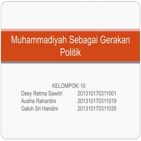 Muhammadiyah sebagai gerakan politik | PPTX