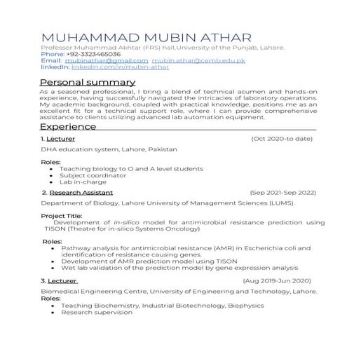MTH Khan CV-Detailed Oct10-2015 | PDF