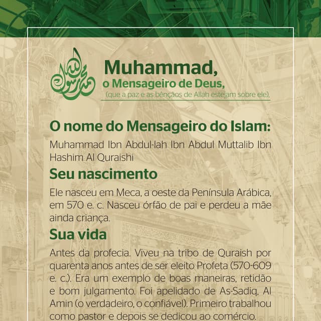 Muhammad o mensageiro de Deus. (Profeta do religião muçulmana) | PDF