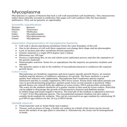 Mycoplasma | PPT