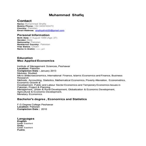 Muhammad shafiq | DOCX