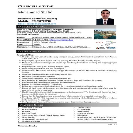 Muhammad shafiq cv document controller | PDF | Islam | Religion ...
