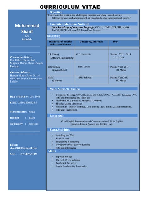 shahid cv (2) (1) | DOCX | Religion & Spirituality
