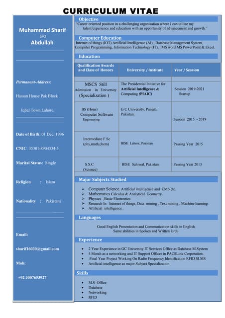 Muhammad Sharif | PDF