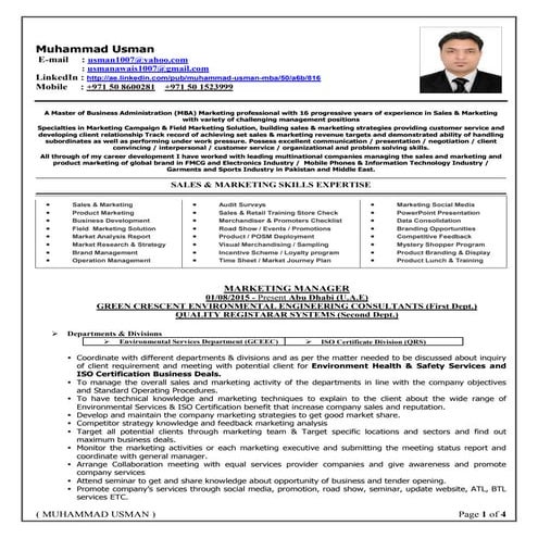 Muhammad usman (resume) | PDF