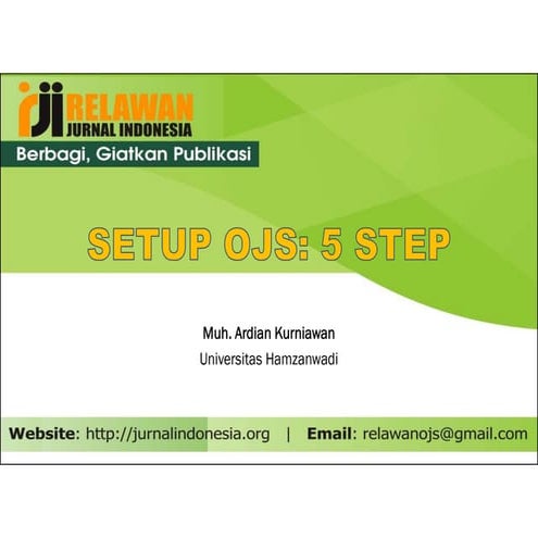 5 Langkah Mudah Memulai Journal Setup pada OJS 2 | PDF