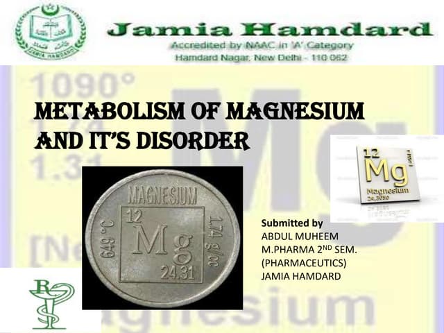 MAGNESIUM METABOLISM | PPTX