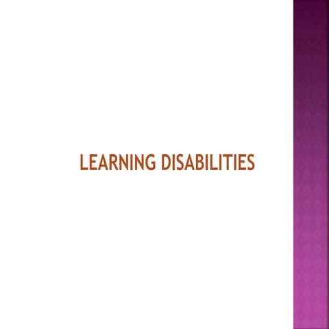 Learning disability in inclusive education: Power point presentation | PPTX