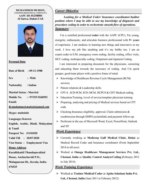 Mohamed Ali CV insurance officer | DOCX | Medical Tests | Medical Health