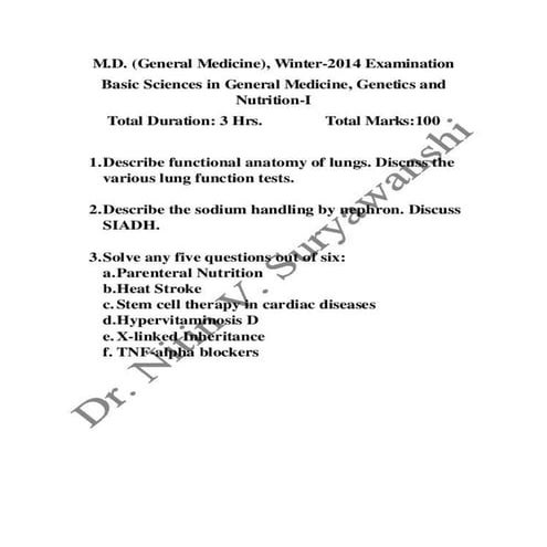 Muhs md medicine qustion paper | PDF