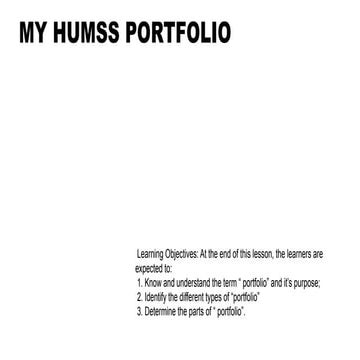 Types of Portfolio | PPTX