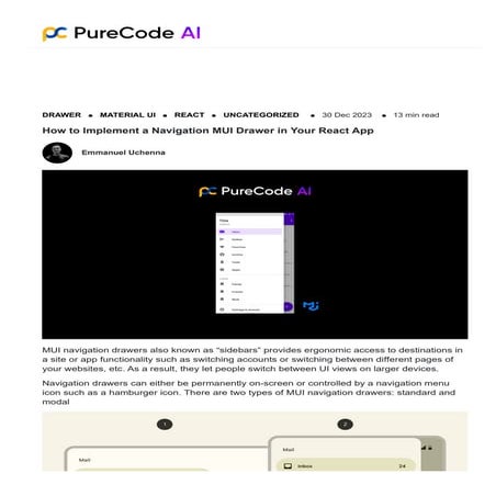 How To Implement A Navigation Mui Drawer In Your React App Pdf 
