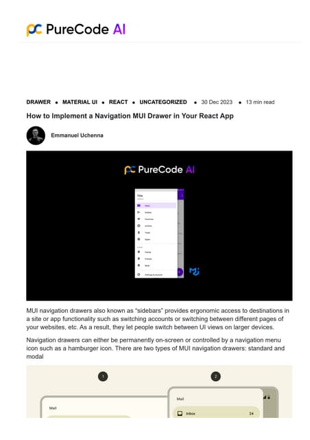 How To Implement A Navigation Mui Drawer In Your React App Pdf