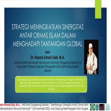 MUI Tangsel - Materi Ukhuwwah Islamiyyah 2025 - Dr. Hasani Ahmad Said ...