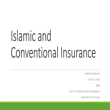 Islamic versus Conventional Insurance (Takaful) | PPTX
