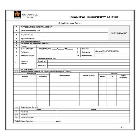 Muj application form 2016 | PDF