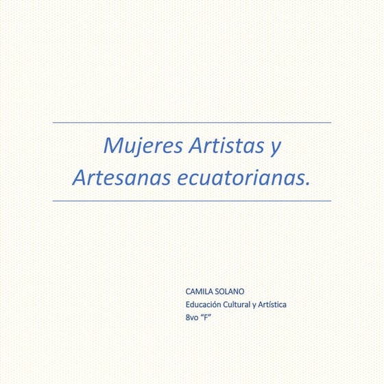 Mujeres artistas y artesanas ecuatorianas | PDF