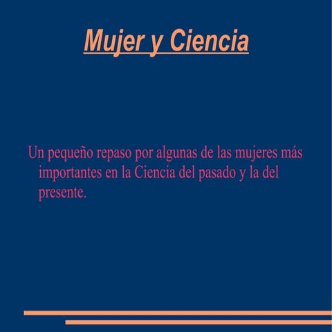 Mujer Y Ciencia | ODP