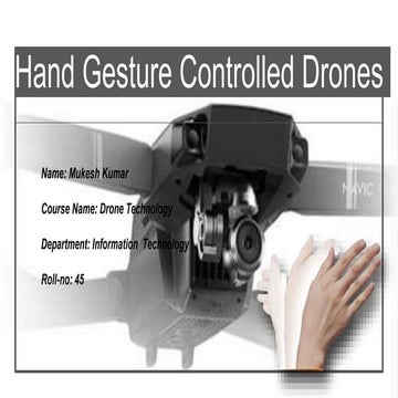 Drone tech hand gesture controlled drones | PPTX