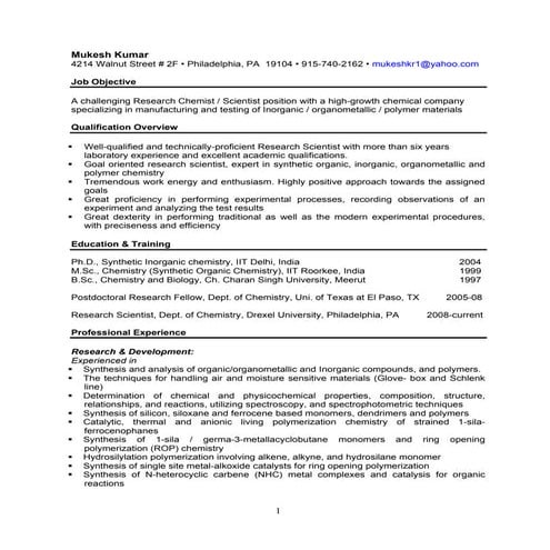 Mukesh Kumar Resume | PDF