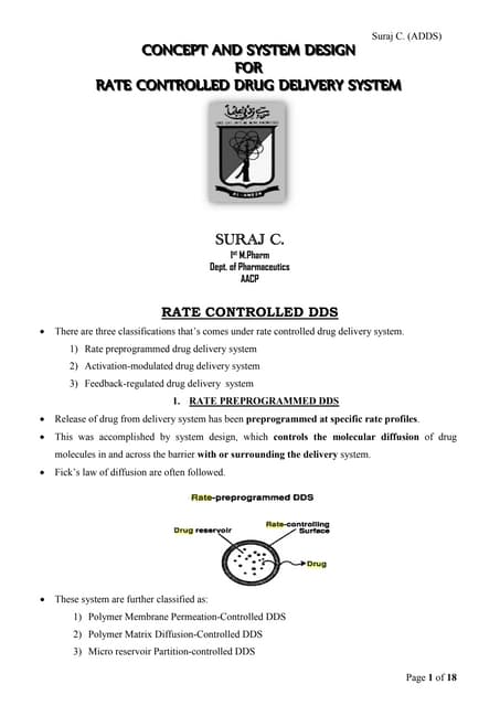Factors Affecting Design Of Controlled Release Drug Delivery Systems Write Up Pdf