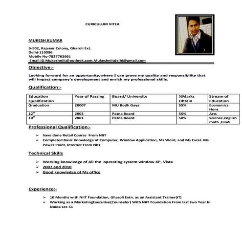 Mukesh resume | DOCX