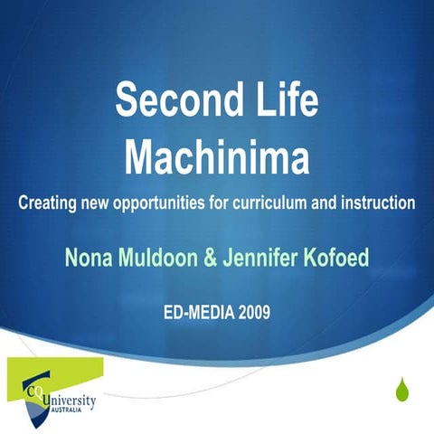 Second Life Machinima: Creating Opportunities for Curriculum and ...