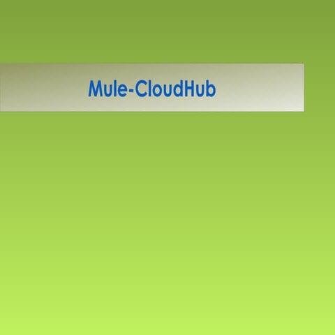 Mule cloudhub | PPT