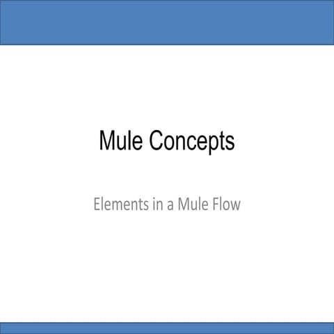 Mule Concepts Elements In A Mule Flow Ppt