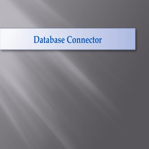 Mule Database Connector Ppt