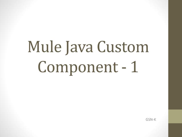 Mule Java Part 1 Ppt