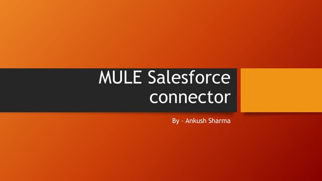 Mule Salesforce Connector Ppt 0466