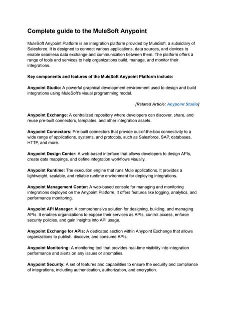 Anypoint platform architecture and components | PPT