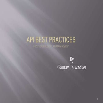 Api Best Practices Focus On Mulesoft Apis Ppt