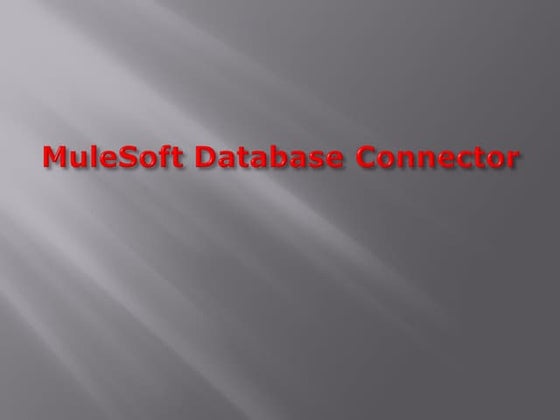 Mule database-connectors | PPT