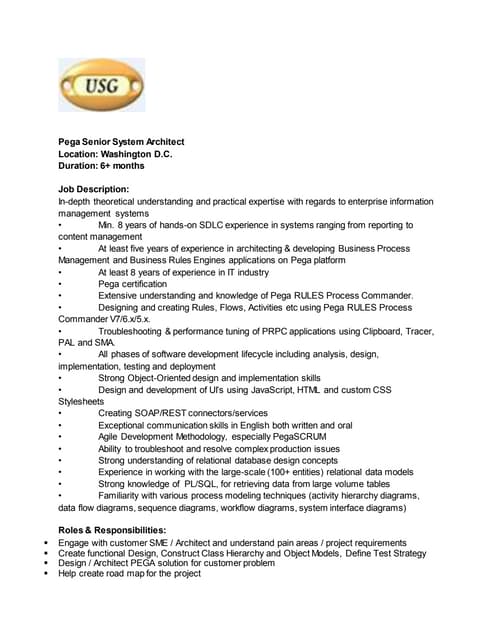 Pega Lead System Architect | DOCX