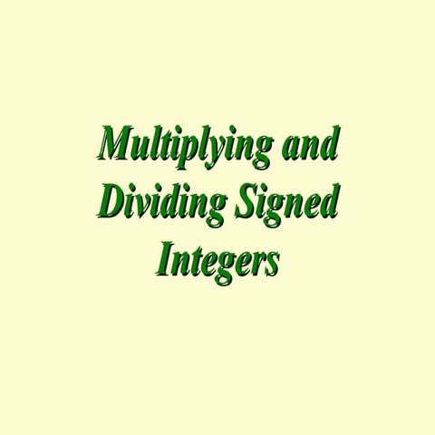 Multiplying and dividing integers | PPTX