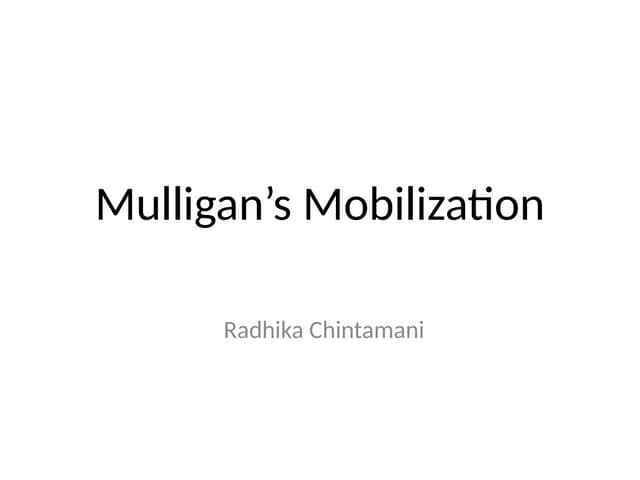 EFFECT OF SPENCER TECHNIQUE V/S MULLIGAN'S MOBILIZATION | PPTX