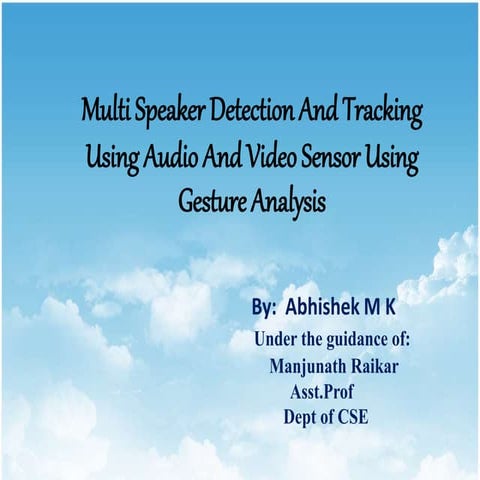 Multi Speaker Detection Using Audio And Video Sensors Pptx Digital Audio Computer Software