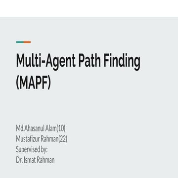 Multi Agent Path Finding (MAPF) | PPT