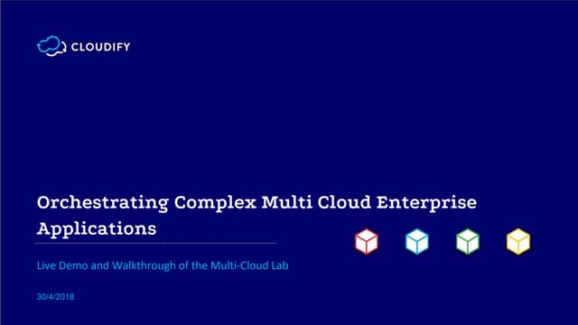 Orchestrating Complex Multi Cloud Enterprise Applications Ppt